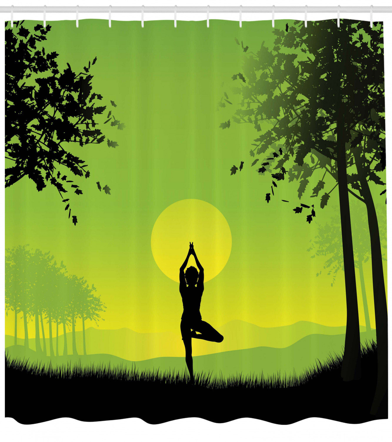 Ambesonne Yoga Shower Curtain Set + Hooks | Wayfair