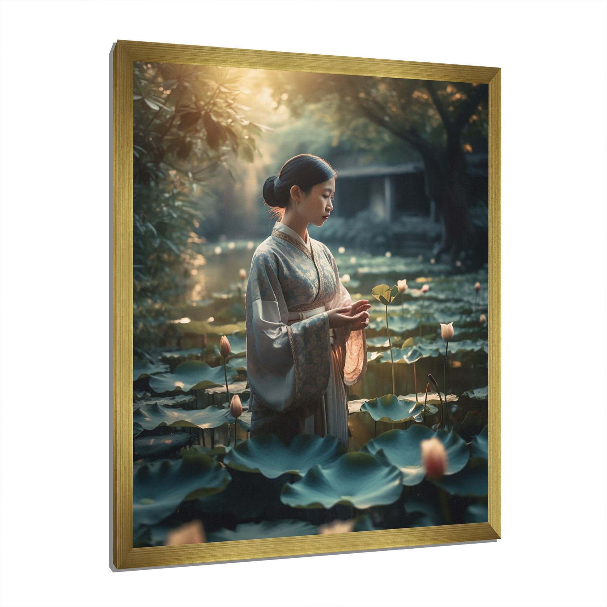 Winston Porter Asian Girl In Lotus Pond At Dawn I | Wayfair