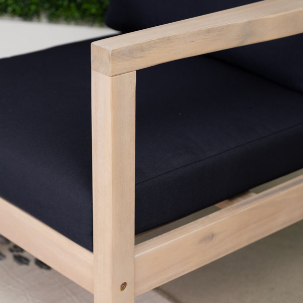 Joss & Main Amina Outdoor Solid Wood Acacia Chair with Cushions ...