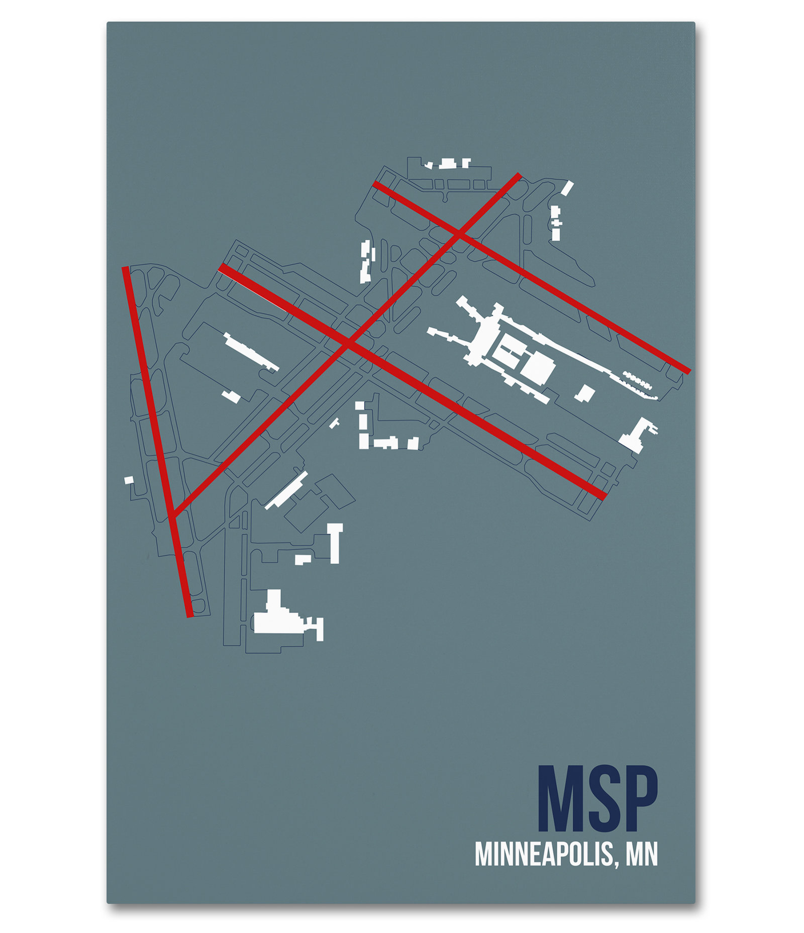 Trademark Fine Art 'MSP Airport Layout' Graphic Art Print on Wrapped ...
