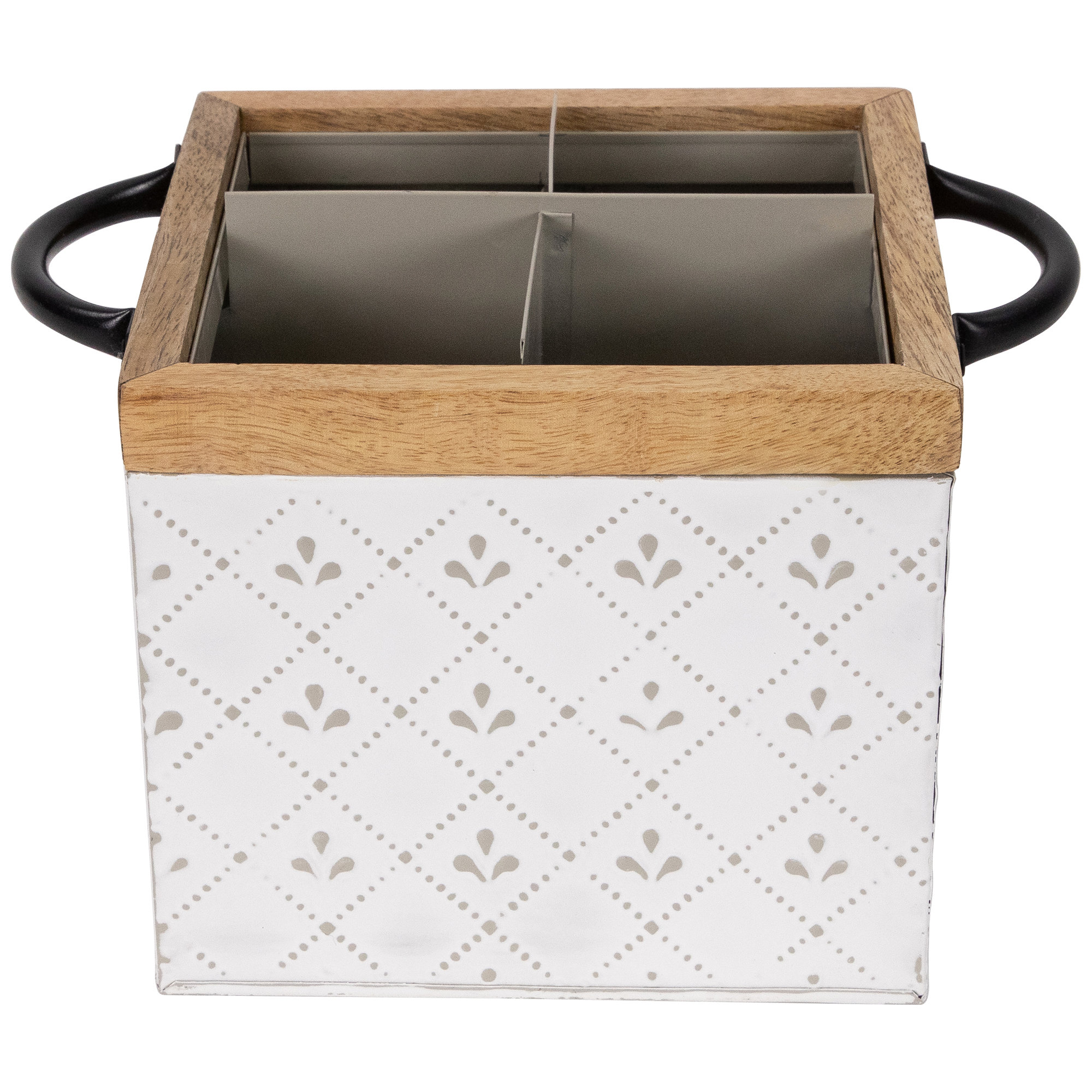 Northlight Seasonal Metal Square Flatware Caddy | Wayfair