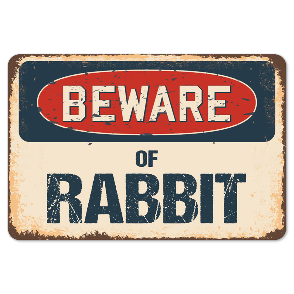 SignMission Decal-Rabbit_Beware Of Rabbit Rustic Sign Signmission ...