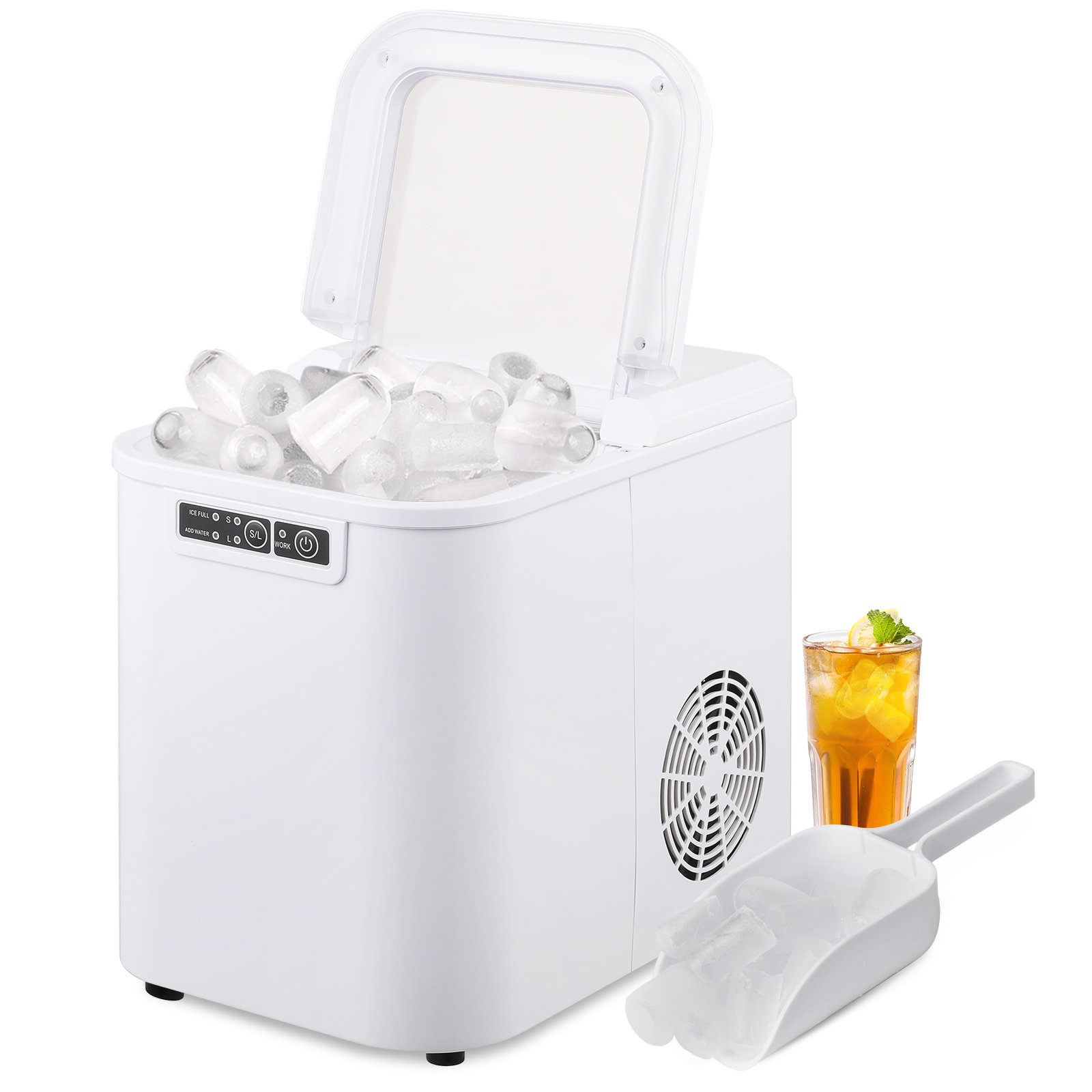 MoNiBloom Countertop Portable Bullet Shape Ice Maker Machine 26lbs ...