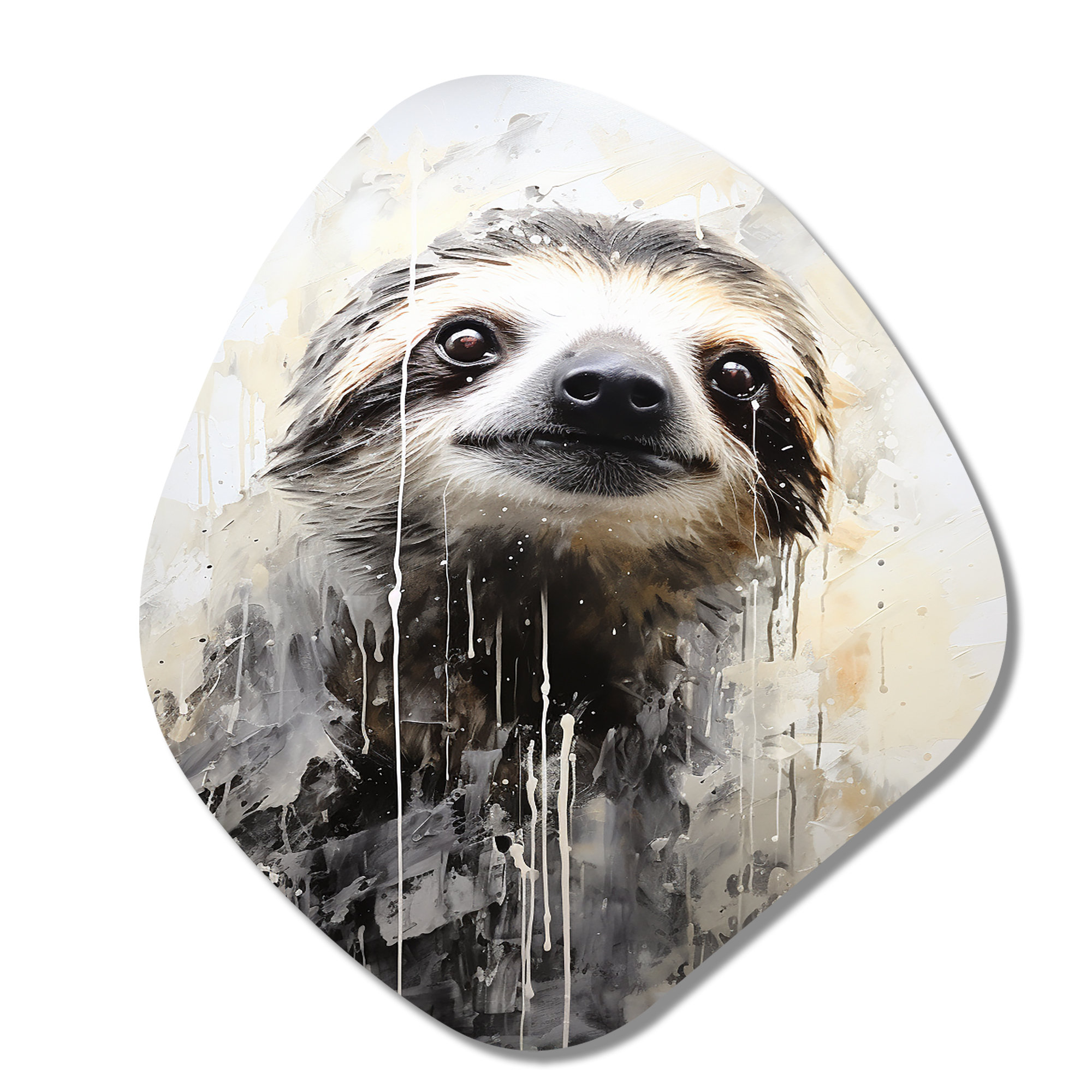 Millwood Pines Thoughtful Sloth II - Sloth Nebula Shape Metal Wall ...