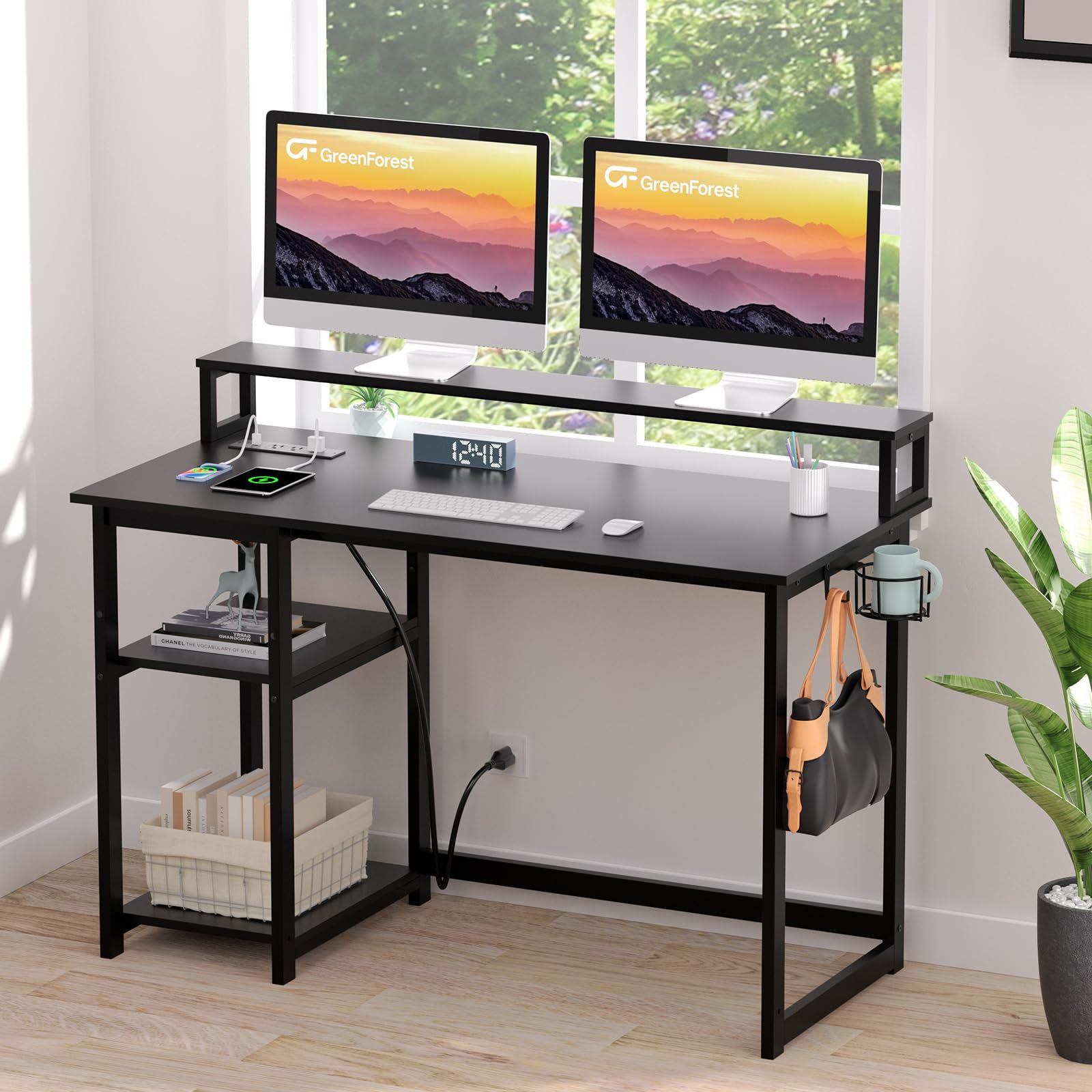 Latitude Run® Computer Desk With USB Charging Port And Power Outlet. 40 ...