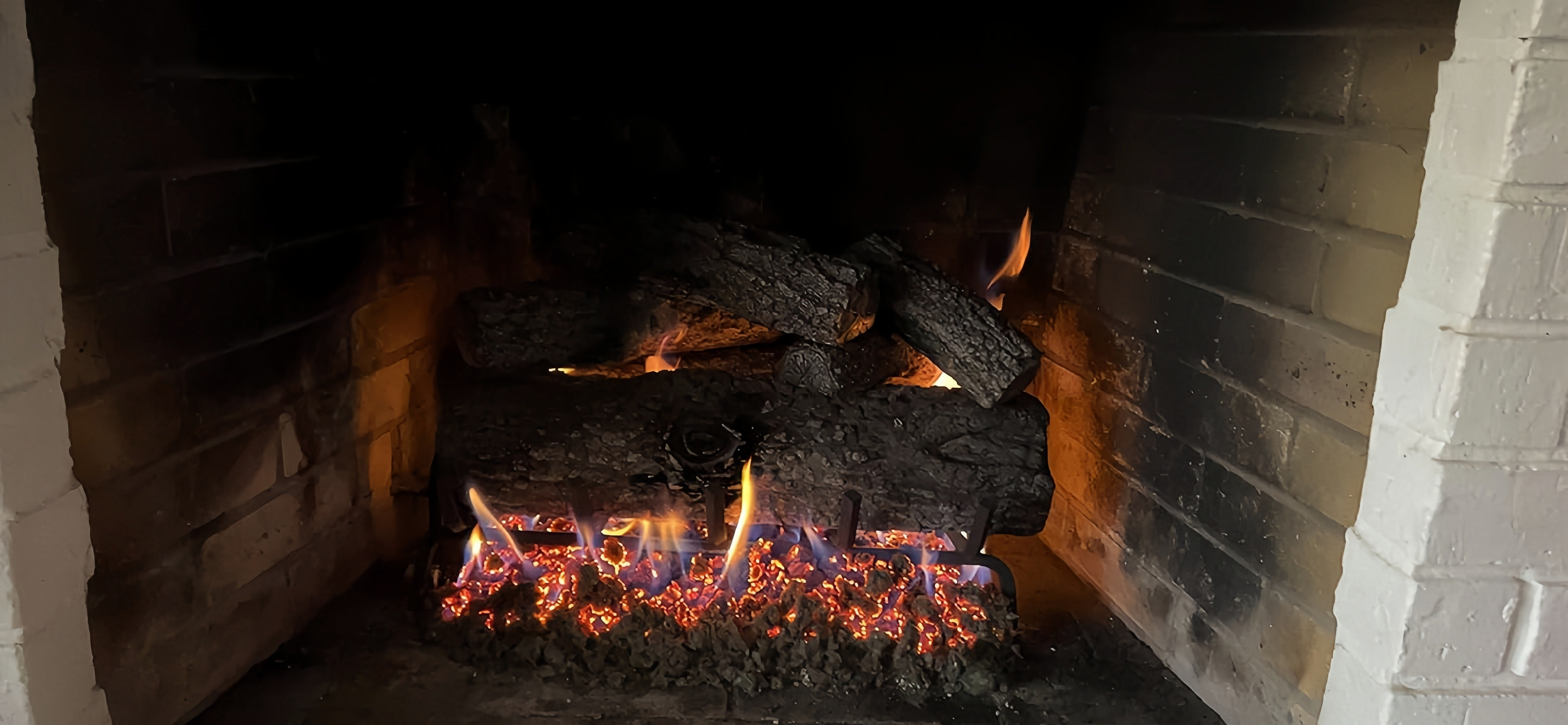 Americangaslogs Vented Gas Logs Set with iron Gas Fireplace Burner Pan ...