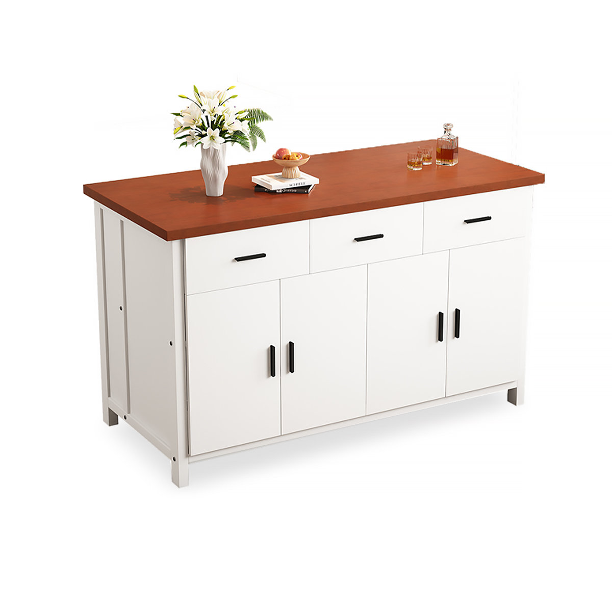 Hokku Designs Light Luxury Style Solid Wood Storage Kitchen Island ...