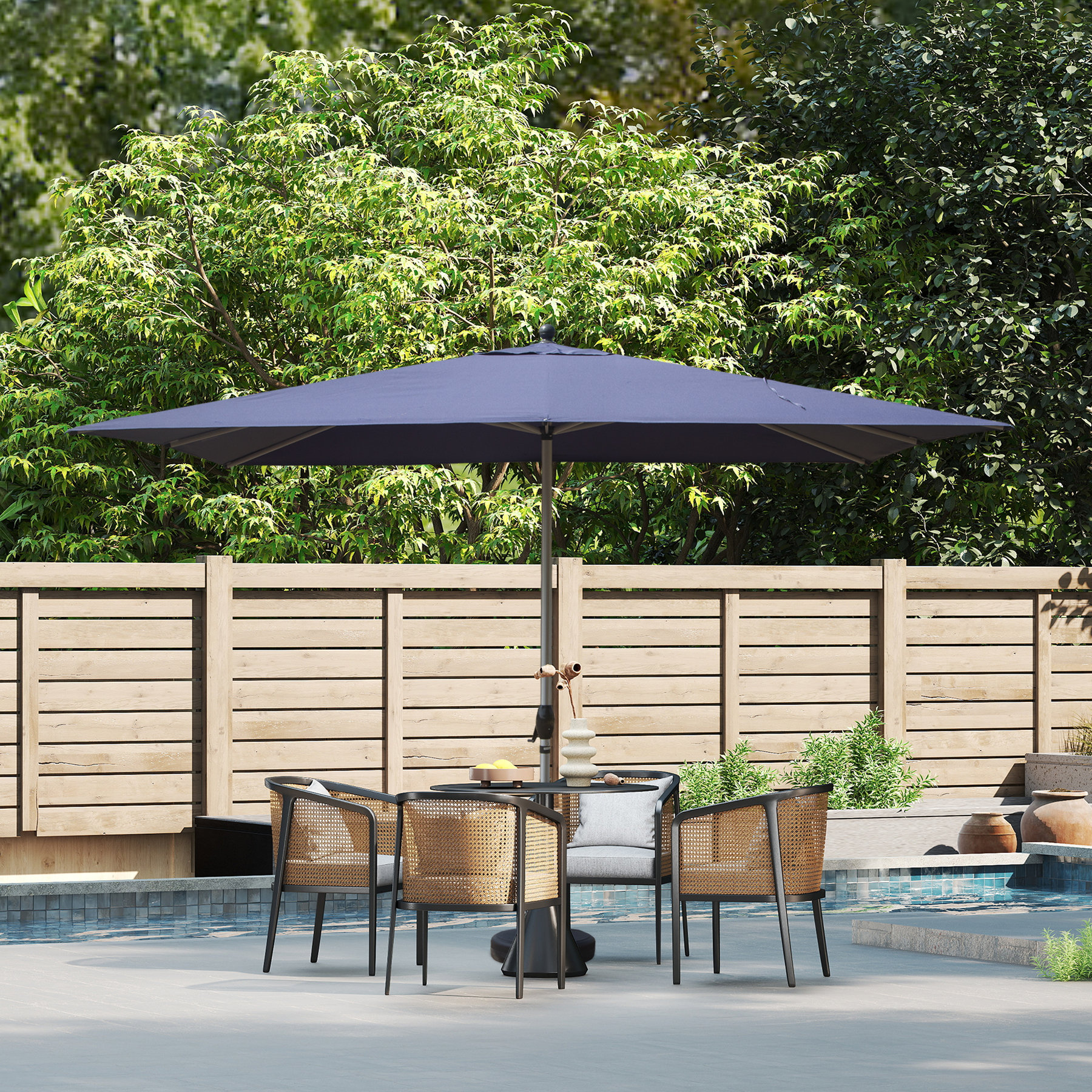 Arlmont & Co. Rectangle Market Umbrella with Centre Pole - Wayfair Canada