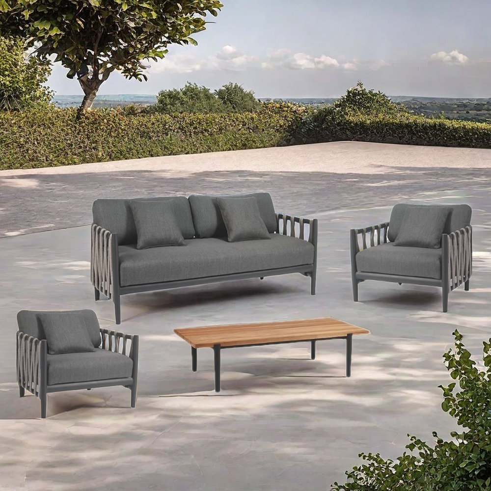 A Zoetic Home Modern Simple Outdoor Chunky Sponge Sofa Set | Wayfair