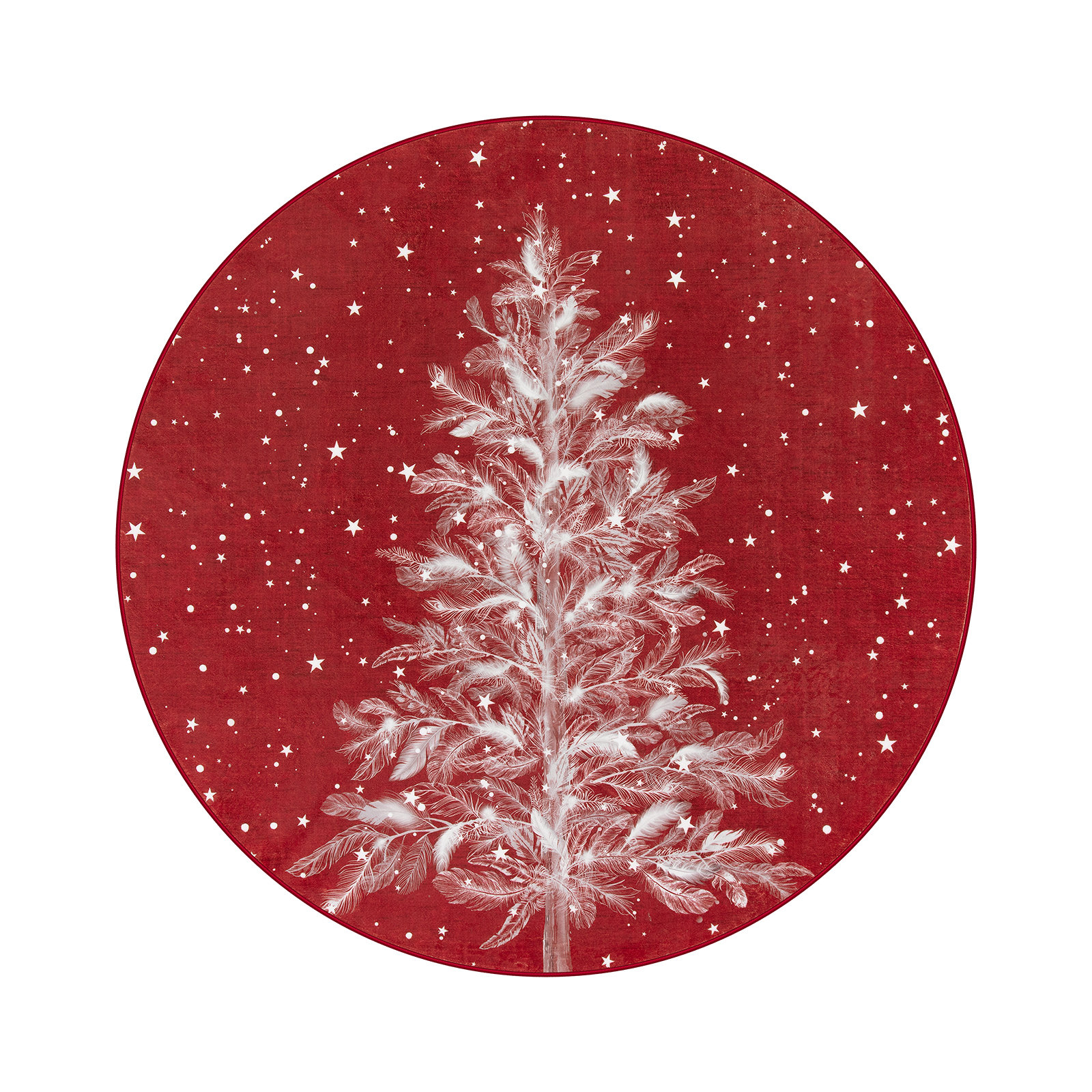 Bungalow Rose Round Ashleen Washable Christmas Tree Area Rug | Wayfair