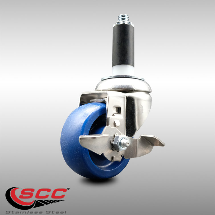 Service Caster 316SS Solid Polyurethane Swivel Expanding Stem Caster ...