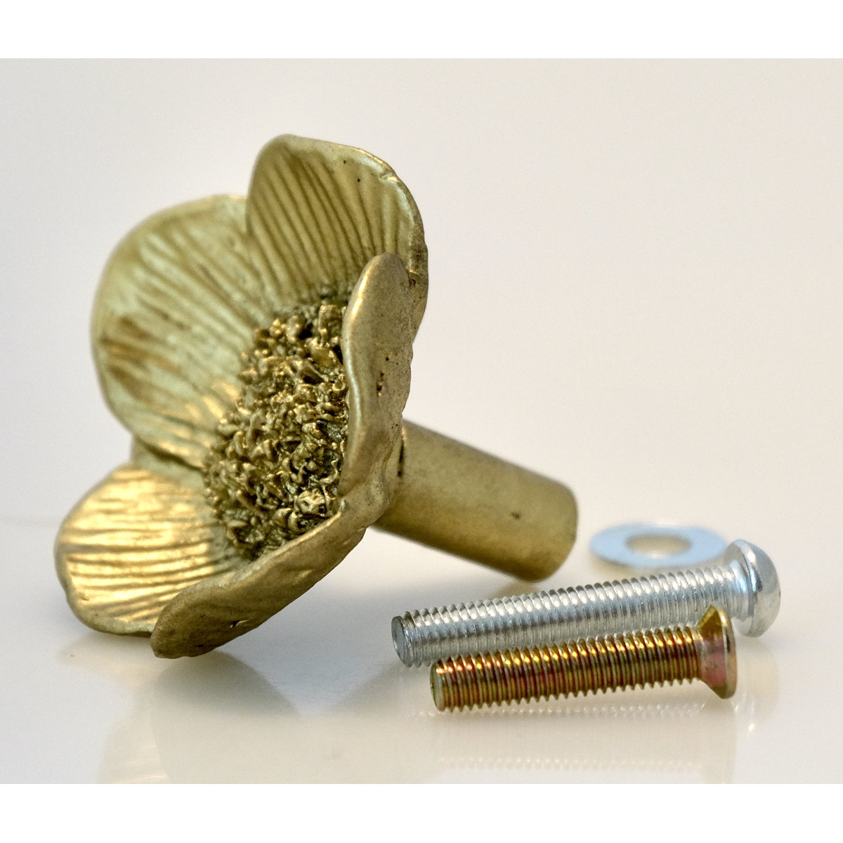 Charleston Knob Company Flower Knob in Antique Gold finish | Wayfair