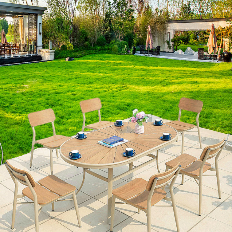 17 Stories 6 - Person Oval Outdoor Dining Set - Wayfair Canada