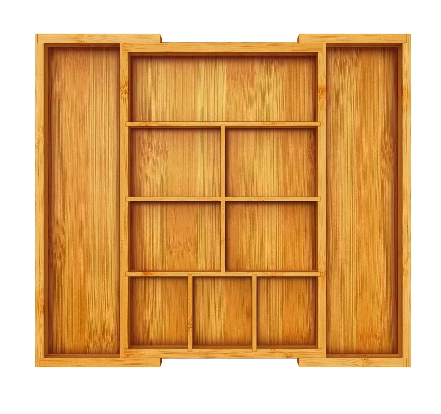 Orren Ellis Expandable Bamboo Drawer Organizer - Removable Dividers for ...