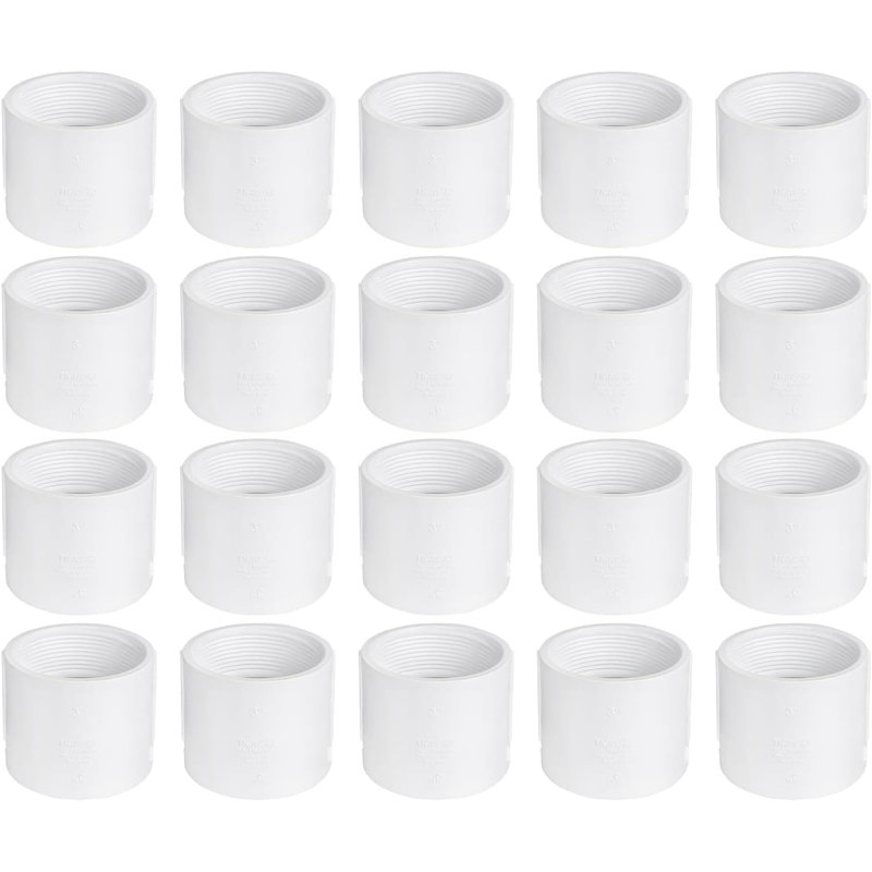 Supply Giant 3 in. White PVC DWV Female Adapter, Threaded FPT x Hub ...