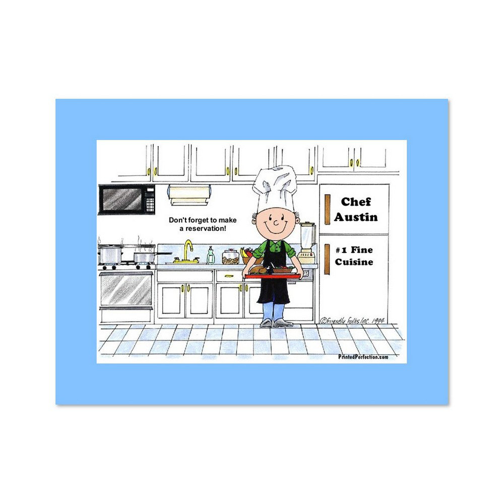 Printed Perfection Personalized Chef, with Hat - Male Cartoon ...