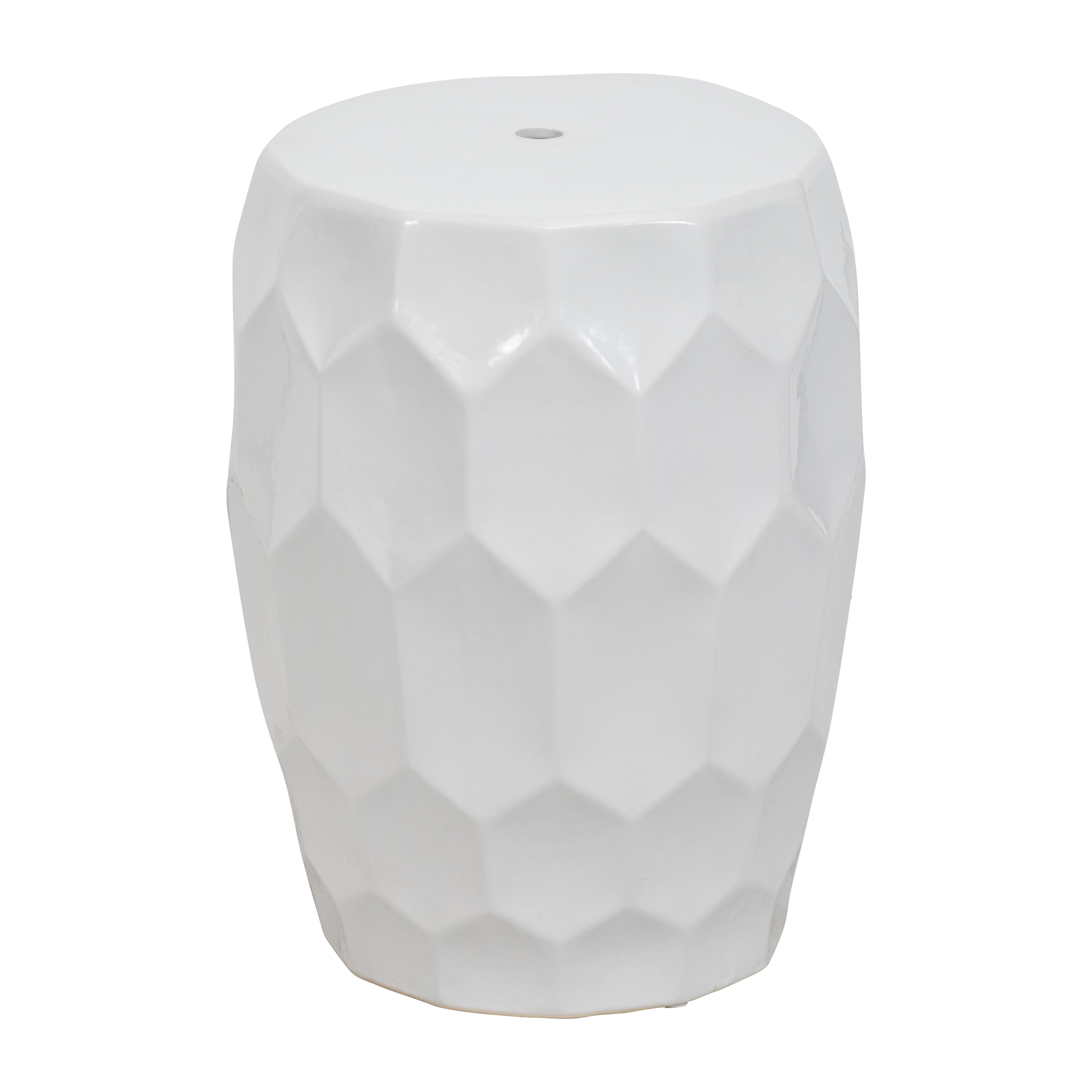 Ivy Bronx White Ceramic Beehive Garden Stool - 18-inch | Wayfair