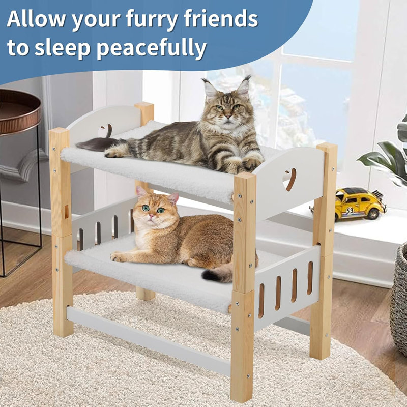 Tucker Murphy Pet™ Sturdy Pine Wooden Cat Bed | Wayfair