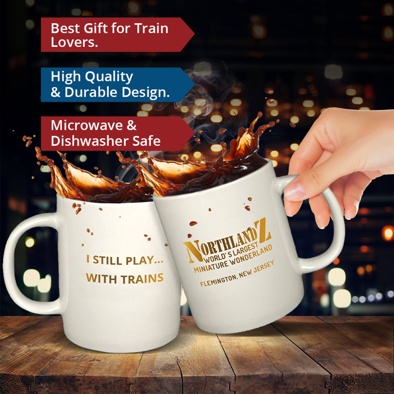 Northlandz Catchy Train Quote Printed Ceramic Coffee Mug, White Coffee ...