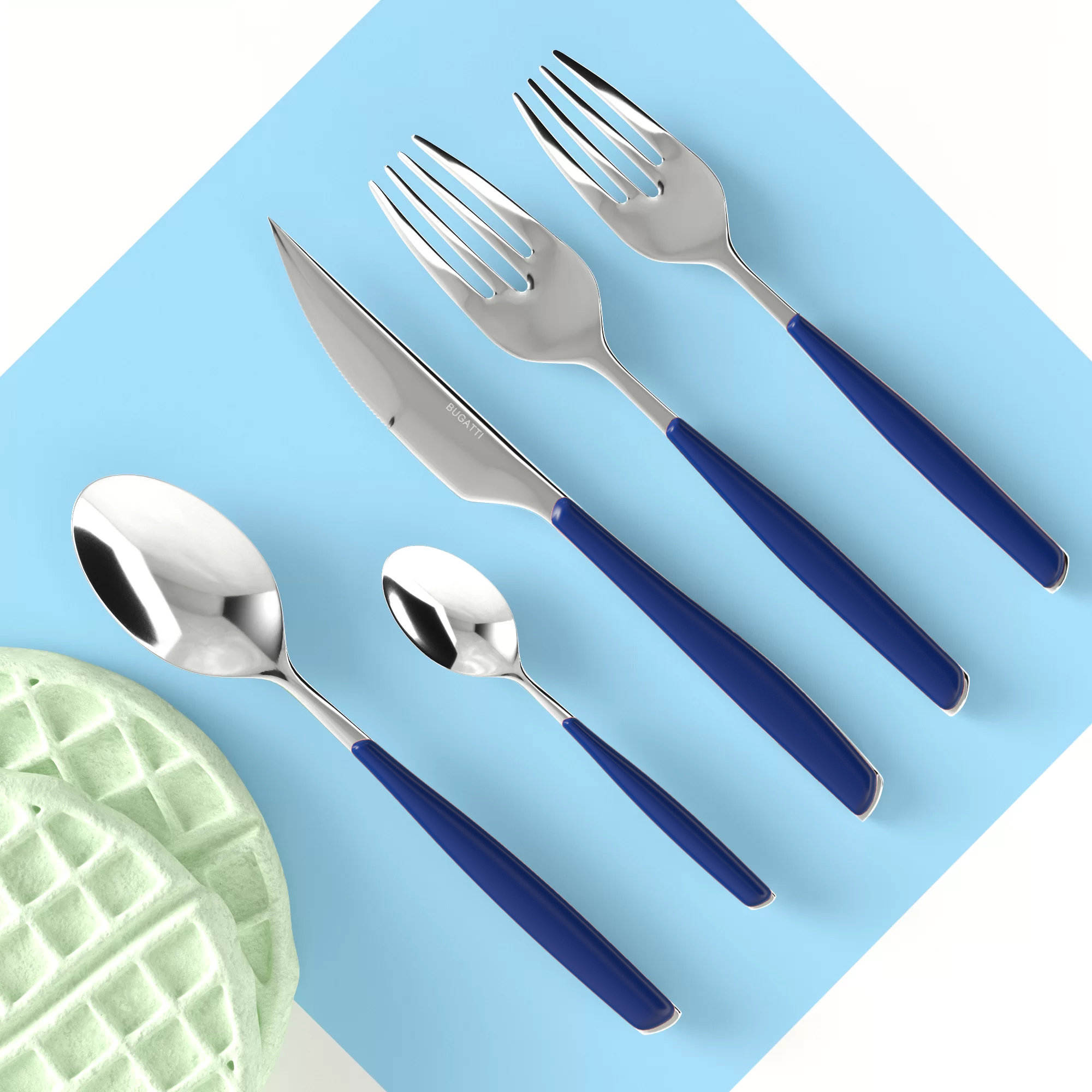 Bugatti Italy Glamour 5 Piece 18/10 Stainless Steel Flatware Set ...