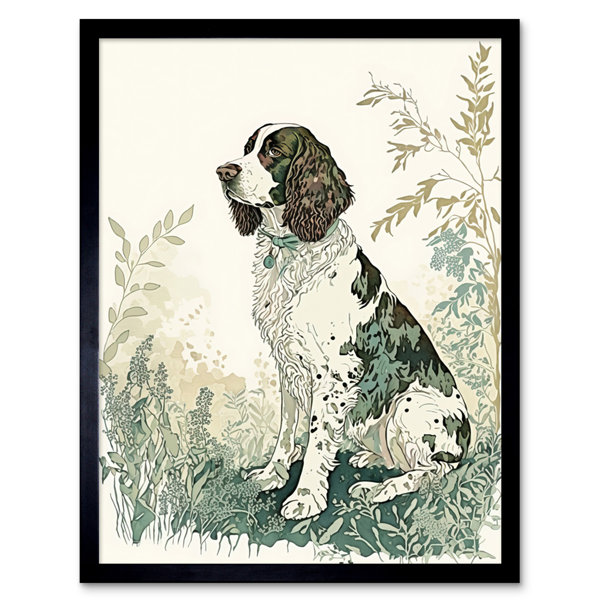 Marlow Home Co. English Springer Spaniel Dog In Field Modern Pastel ...