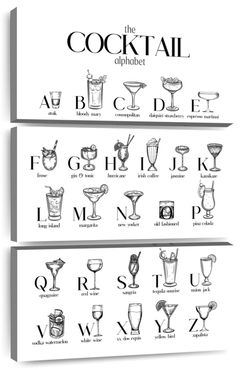 Ebern Designs Yarlin Cocktail Alphabet Chart - Wayfair Canada