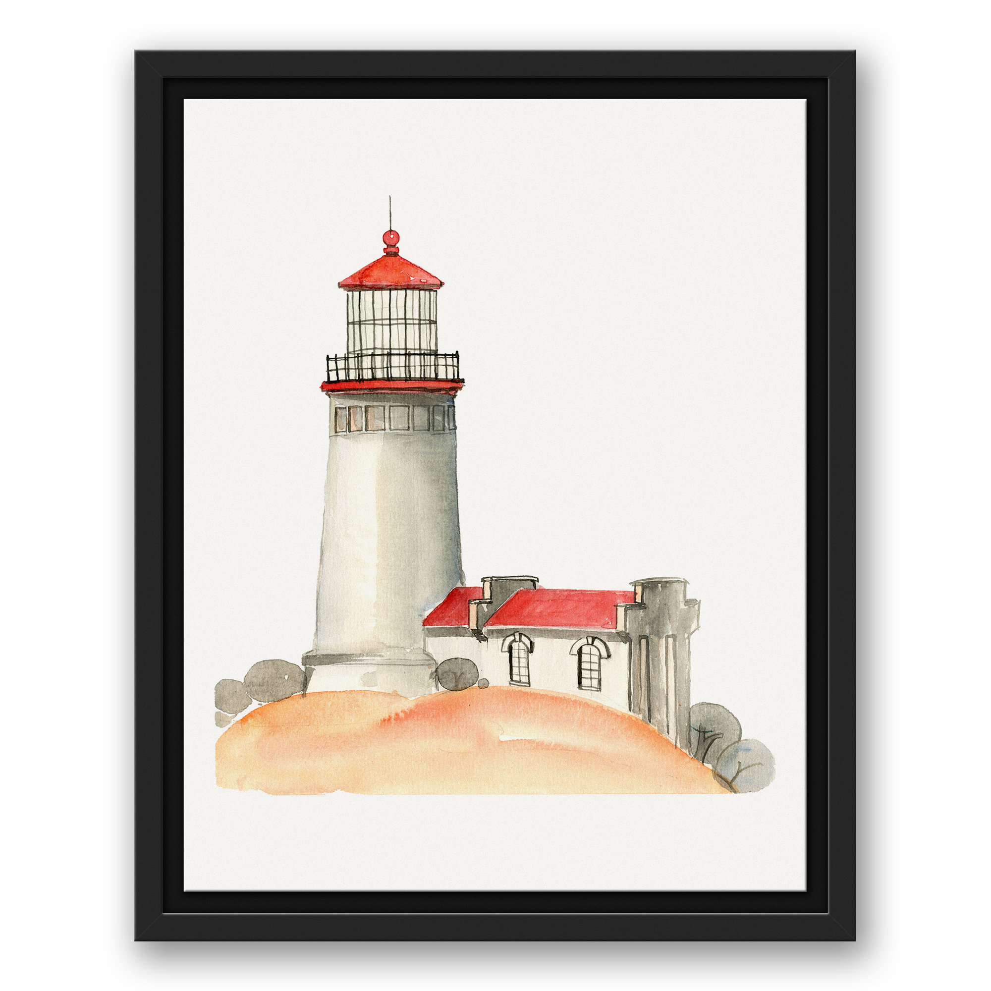 Breakwater Bay Coastal Lighthouse Framed On Canvas Print - Wayfair Canada
