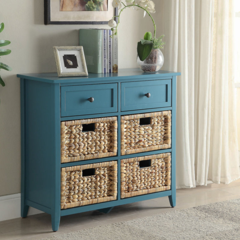 Bay Isle Home™ Teal Console Table With Storage | Wayfair