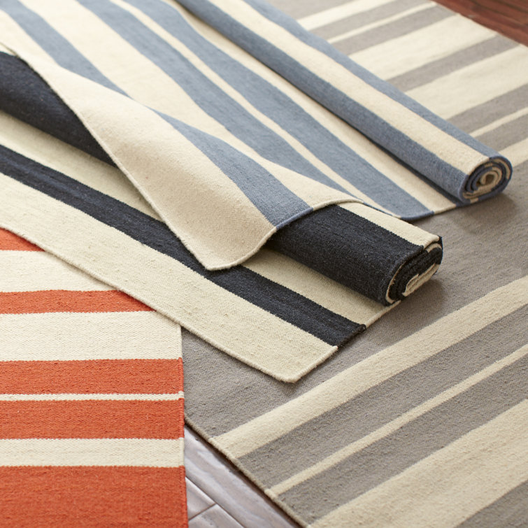 Rosecliff Heights Kinney Flatweave Wool Striped Rug & Reviews | Wayfair