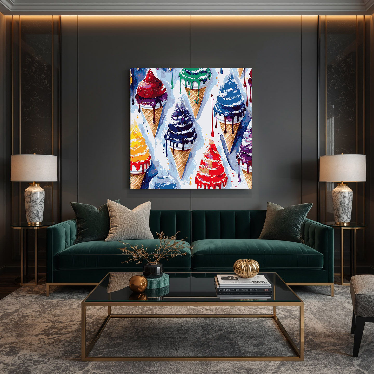Dakota Fields Desserts Snow cone Blue Canvas Wall Art | Wayfair
