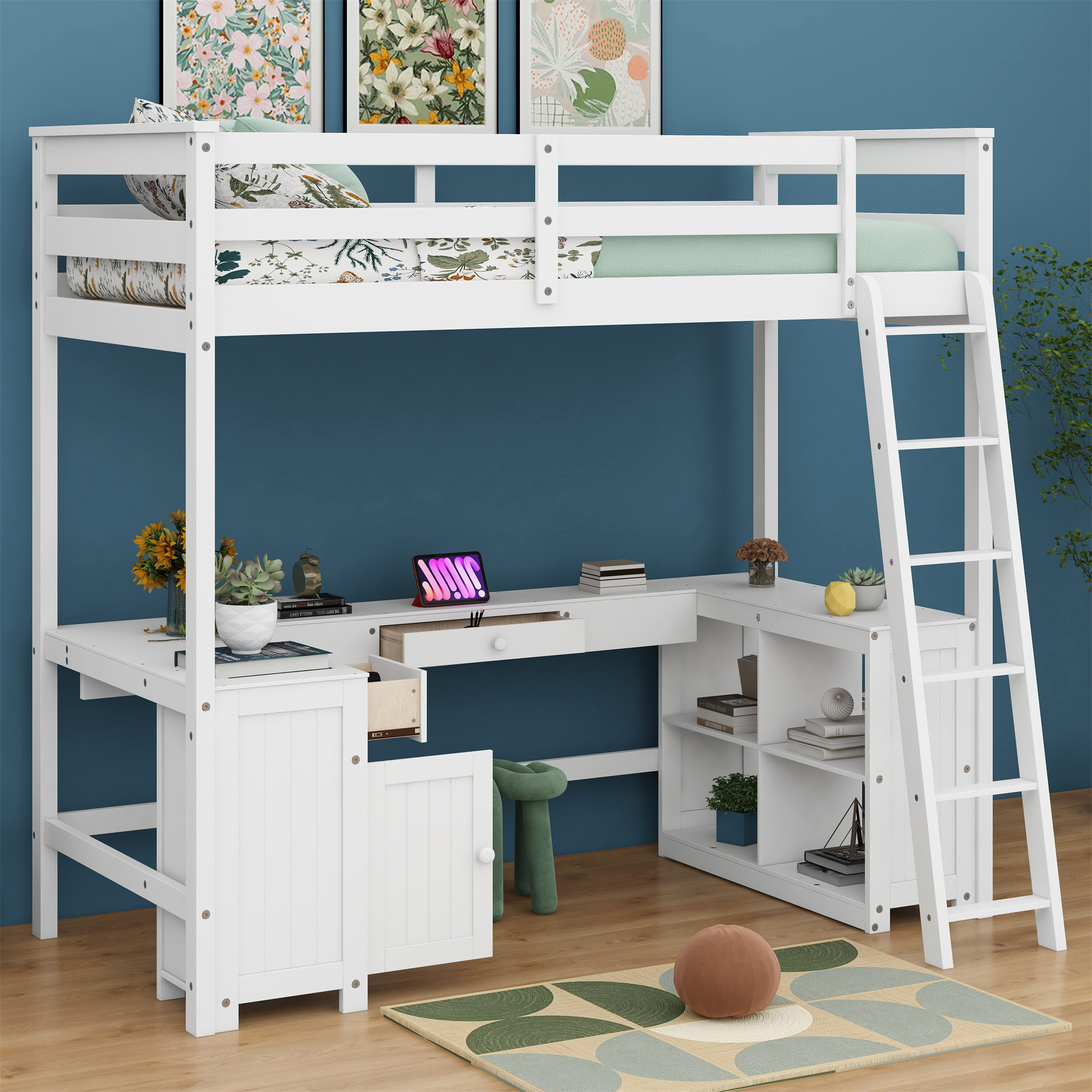 Harriet Bee Jersen Kids Full Loft Bed with Drawers - Wayfair Canada
