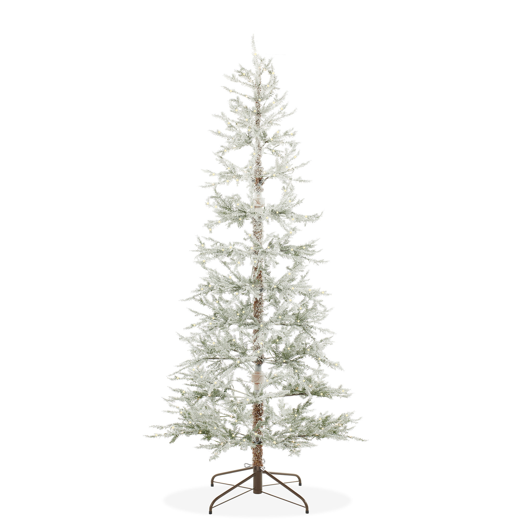 The Holiday Aisle® Pre-Lit Sparse Pine Flocked Artificial Christmas ...