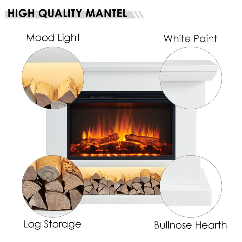 Winston Porter Lindel 39.42'' W Electric Fireplace | Wayfair