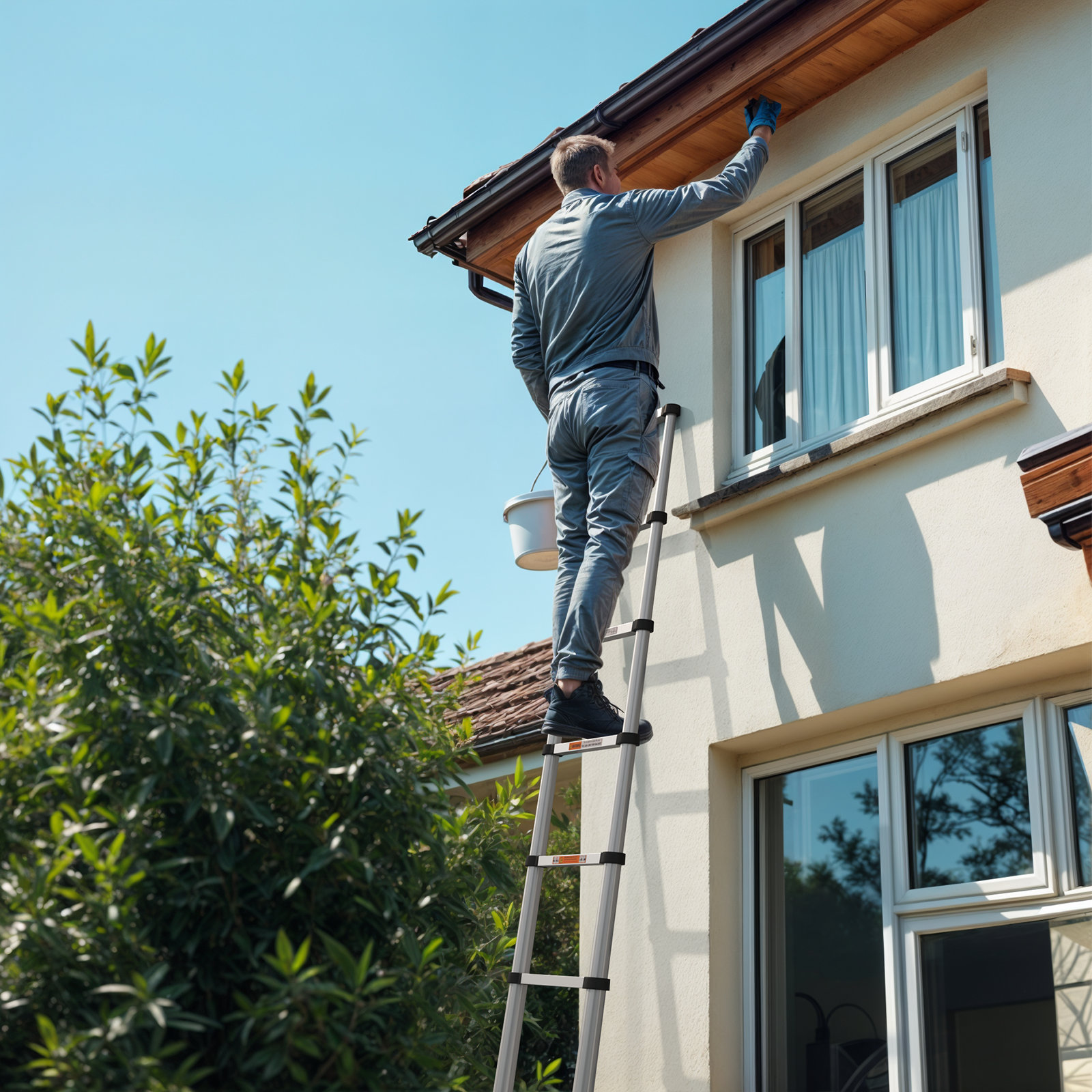 WFX Utility™ Aluminum Lightweight Folding Extension Ladder with Anti ...