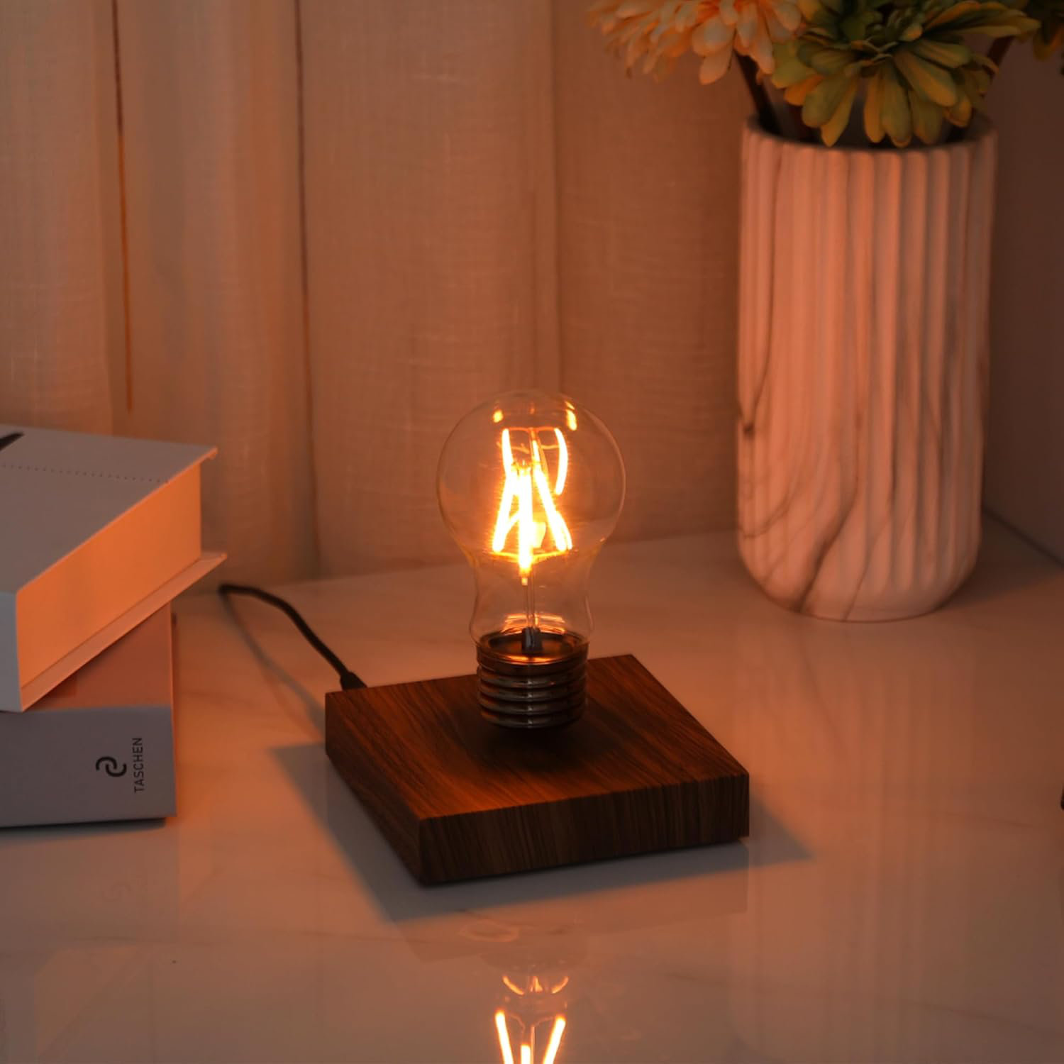 17 Stories Levitating LED Desk Lamp With Magnetic Floating Bulb, 360 ...