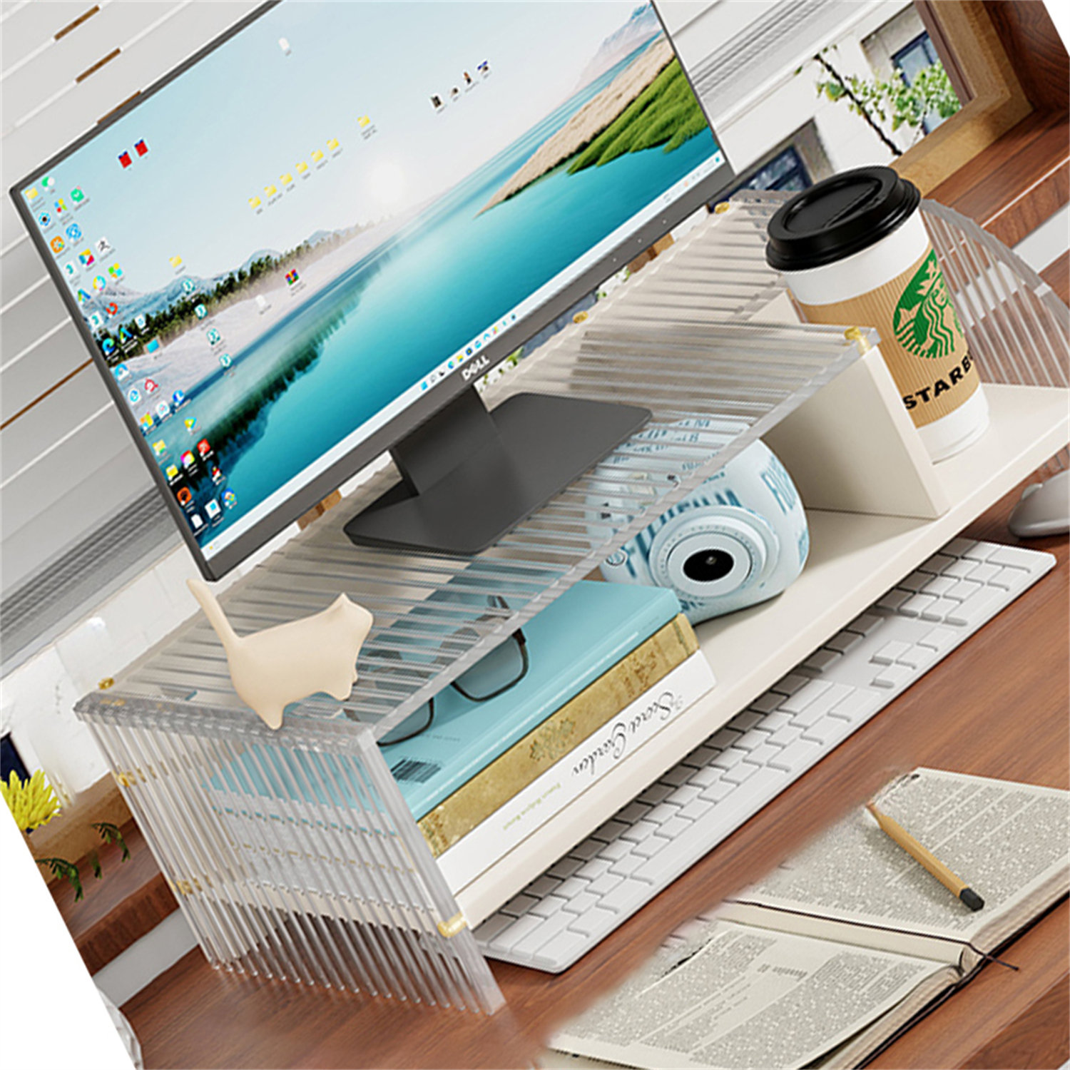 Latitude Run® Vanhorne Plastic Stackable Monitor Stand | Wayfair
