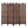 Bloomsbury Market Jarett Carved Sun and Moon 4 Panel 2.3ft Room Divider ...