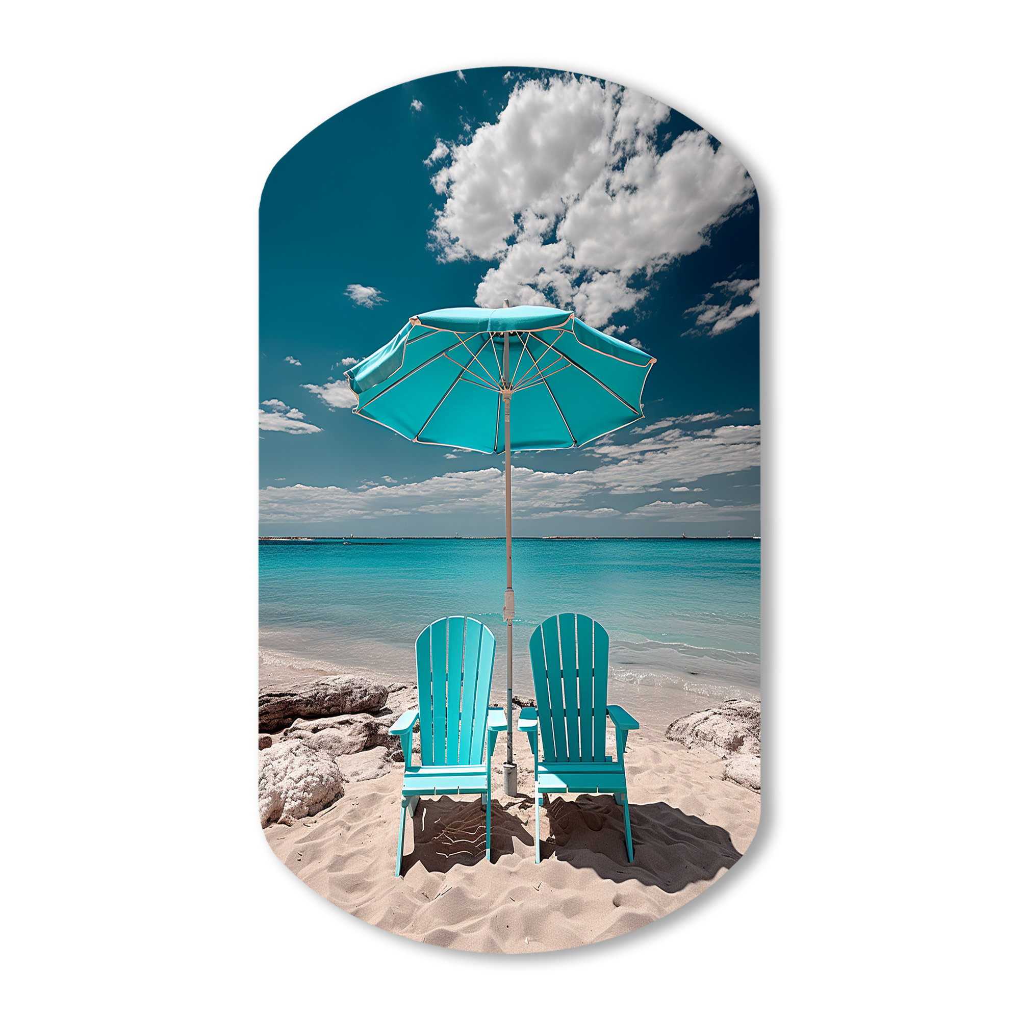 Design Art Beach Sandy Escape Chairs - Coastal Beach Cylinder Shape ...