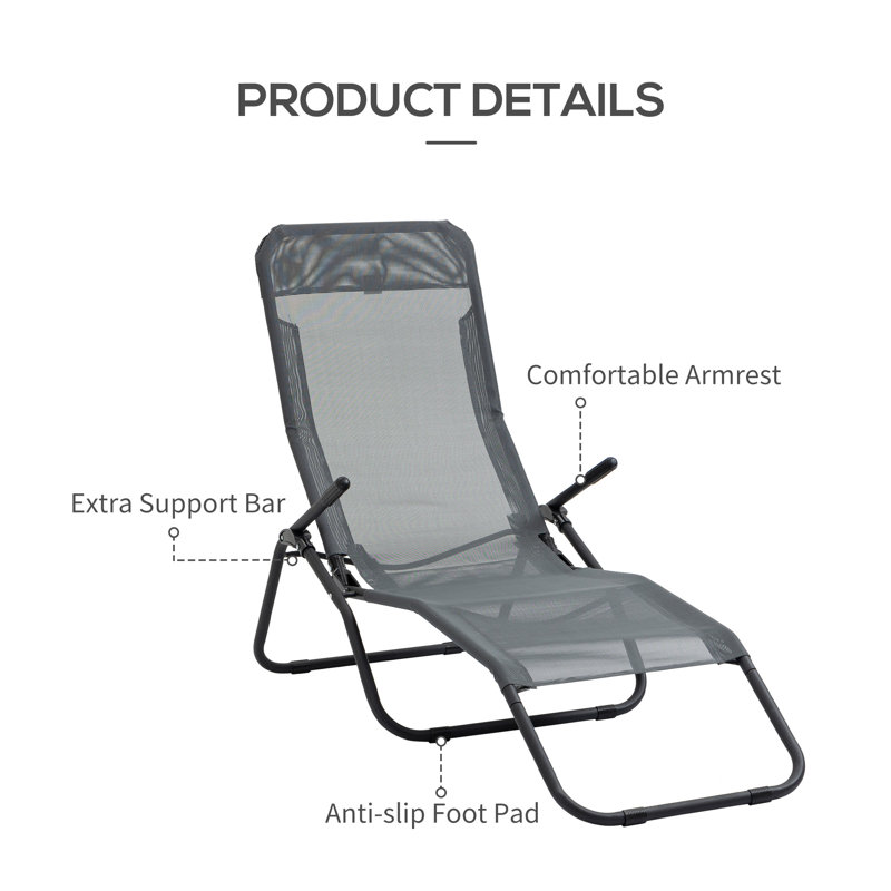 Outsunny Sling Rocking Chair Zero Gravity Sun Lounger Folding Chaise ...