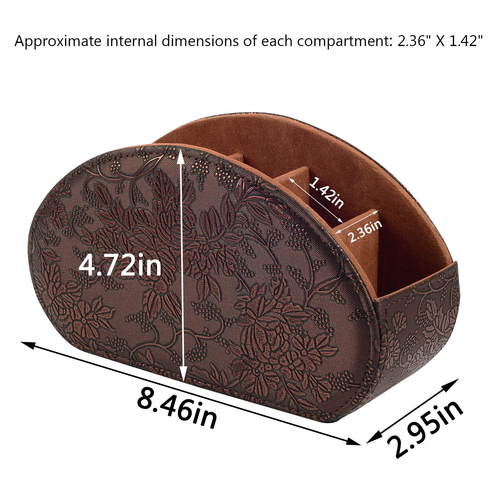 BOJUNTAN Tv Remote Holder Tray With 5 Compartments,PU Leather Remote ...
