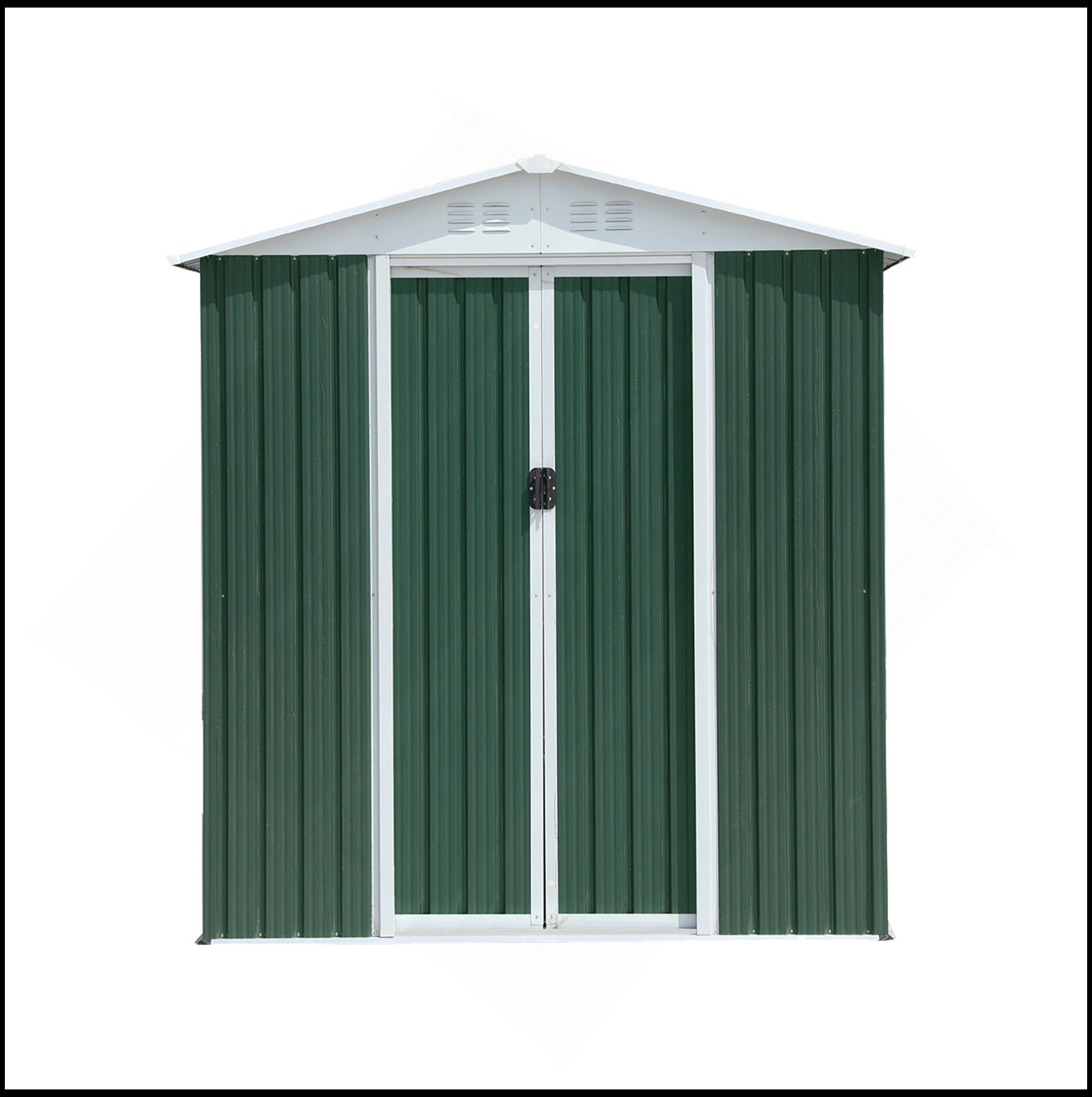KUNMINGZHUHE Outdoor Storage Garden Bike Shed 8X6 Feet Apex Roof Dark ...