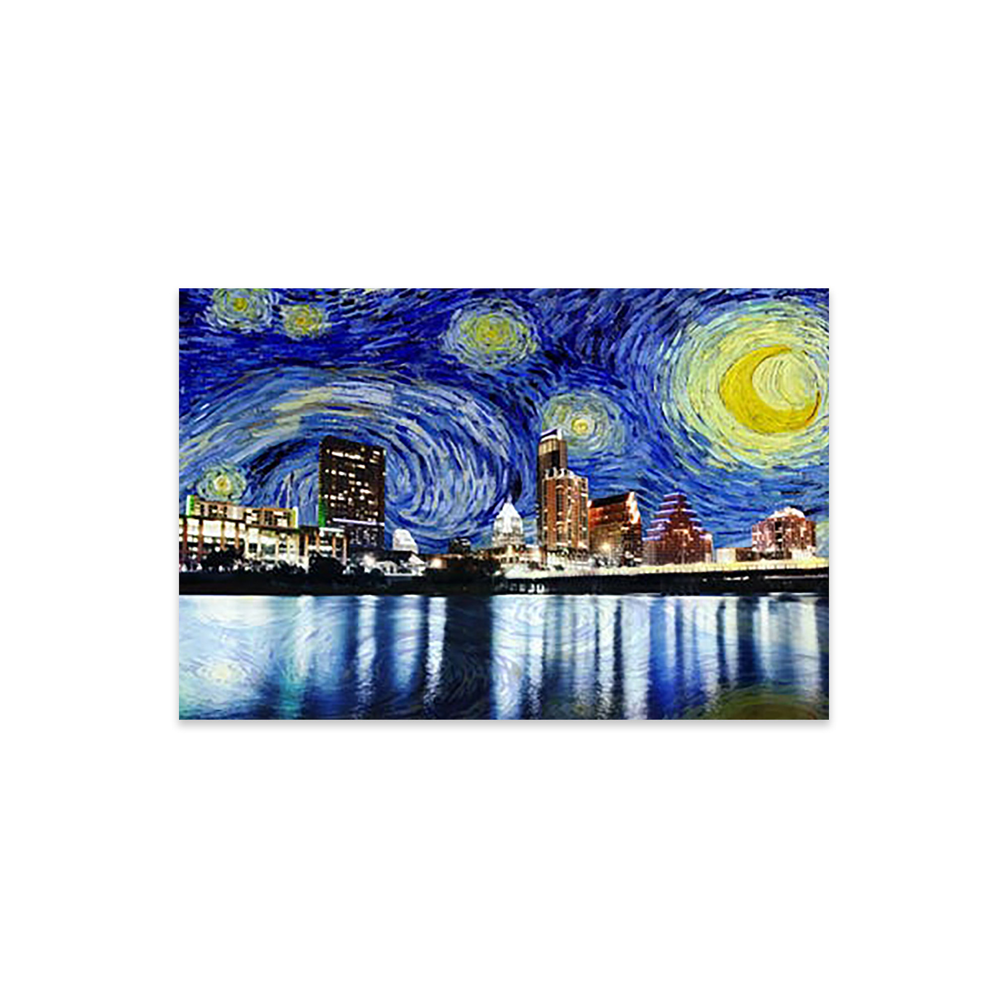 Alcott Hill® Austin, Texas Starry Night Skyline On Plastic / Acrylic by ...