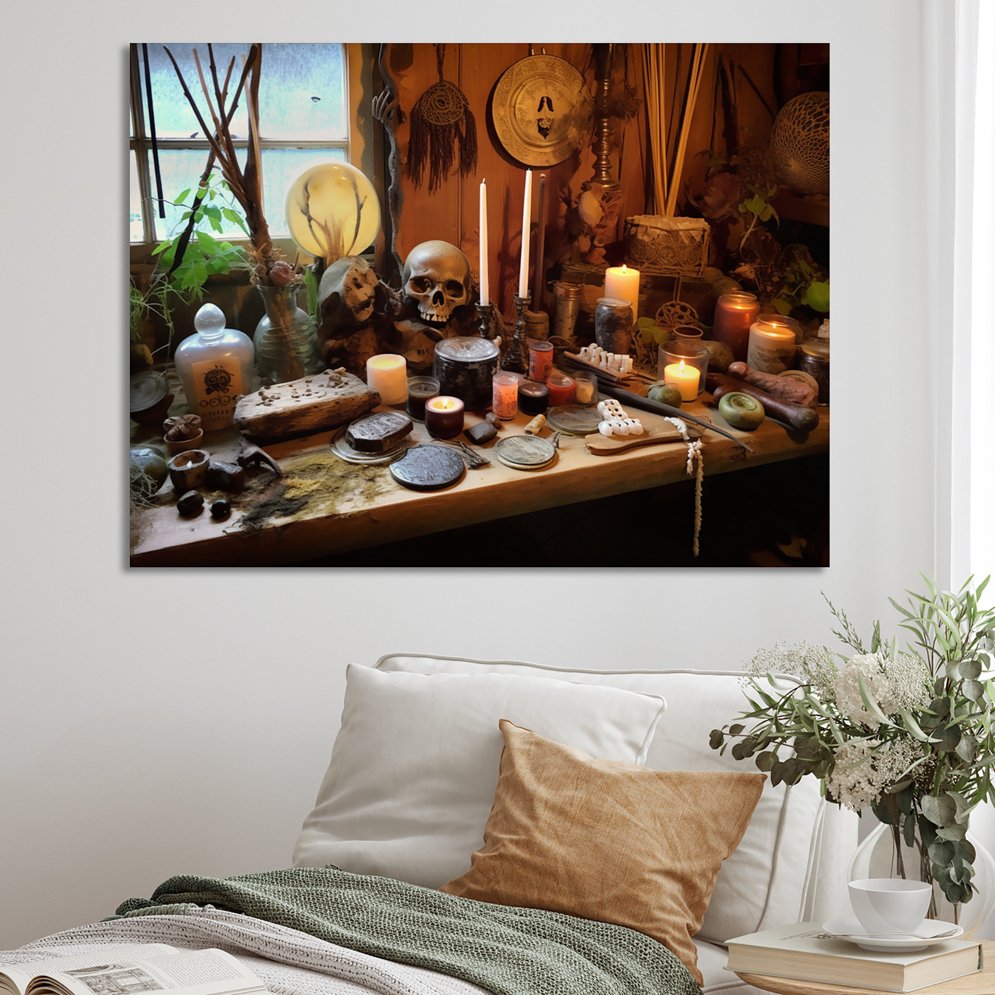 Trinx Shamanic Altar with Sacred Objects - Print on Canvas | Wayfair
