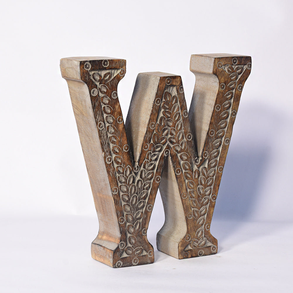 Bungalow Rose Akyia Handmade Eco-Friendly "W" Alphabet Letter Block ...