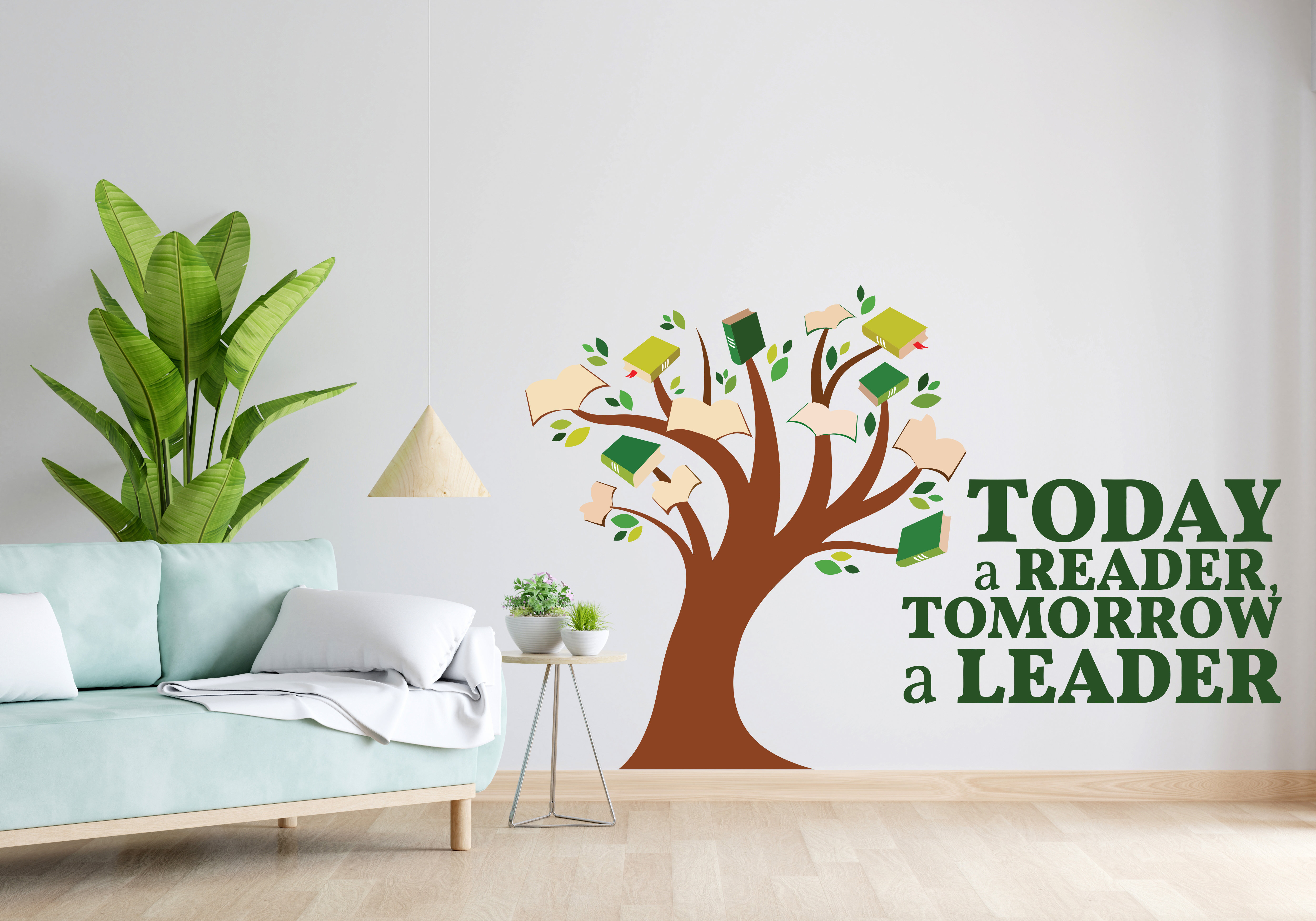 Latitude Run® Today A Reader Tomorrow A Leader, Library Tree Wall Art ...