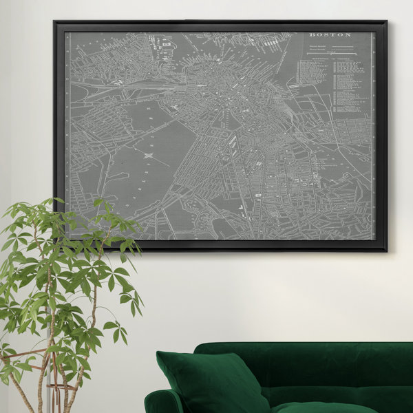 17 Stories City Map of Boston - Picture Frame Print on Canvas - Wayfair ...