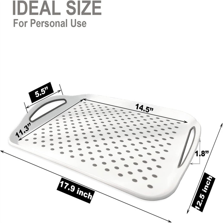 Latitude Run® Large Non Slip Serving Tray With Handles, Silicone ...