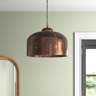 Birch Lane™ Tuck City 1 - Light Single Dome Pendant with Rope Accents ...