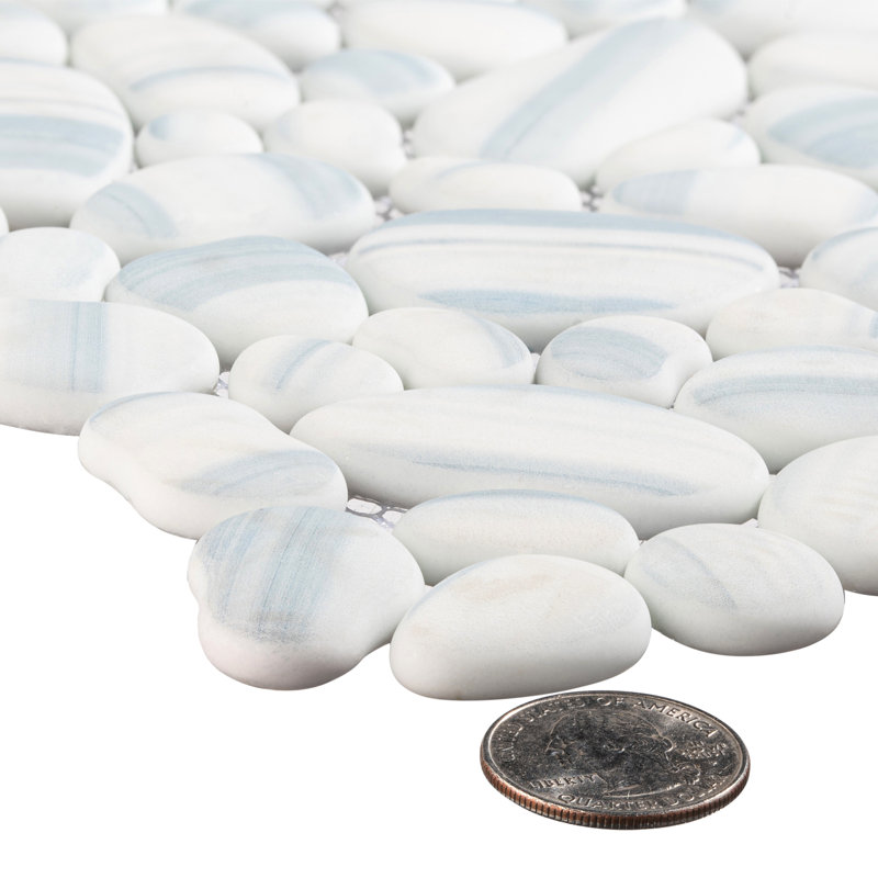 Andova Mesa Pebble/Stone Look Glass Mosaic Kitchen Backsplash, Bathroom ...
