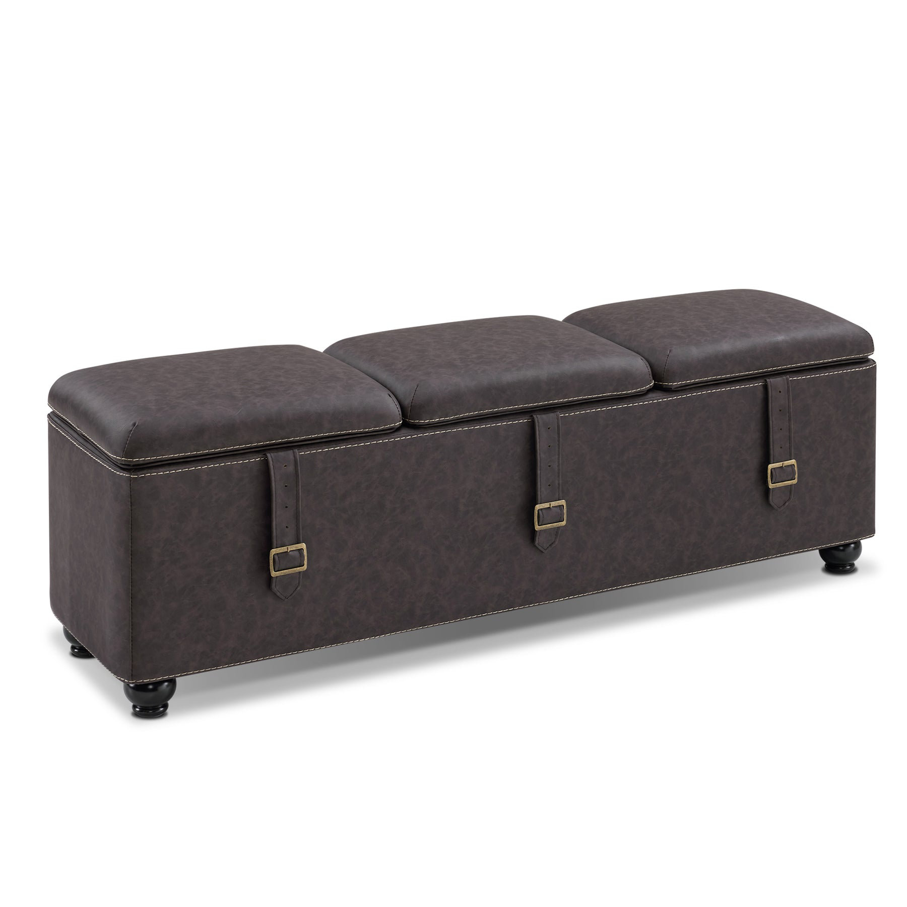 Alcott Hill® Cheilon Storage Ottoman Bench, Faux Leather Upholstered ...